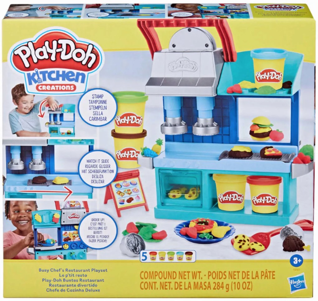 HASBRO PLAY-DOH Rušná restaurace kreativní set modelína 284g s nástroji 14f8107