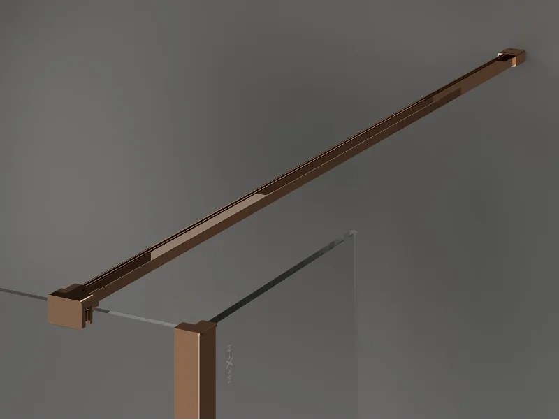 Mexen Kioto, sprchový kout typ Walk-in 90 x 30 cm, 8mm čiré sklo, profil růžové zlato, 800-090-212-60-00-030