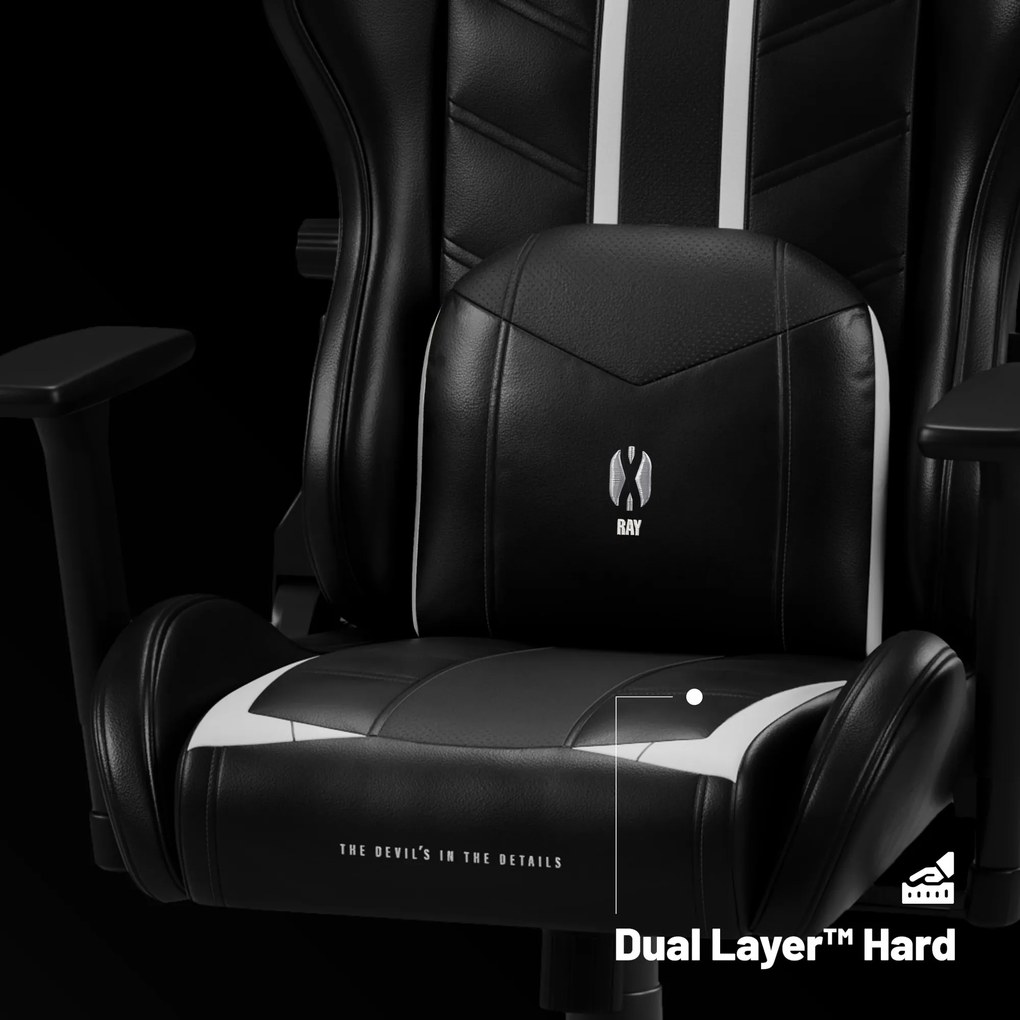 Herní židle z ekokůže Small Size, černo-bílá: Diablo X-Ray 2.0