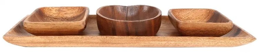 Hnědé dřevěné servírovací misky v sadě 4 ks Kora – Premier Housewares