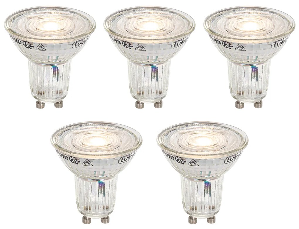 Sada 5 stmívatelných LED žárovek GU10 50mm - Nastavitelná teplota barvy 2200-3000K, 4,9W 400 lm