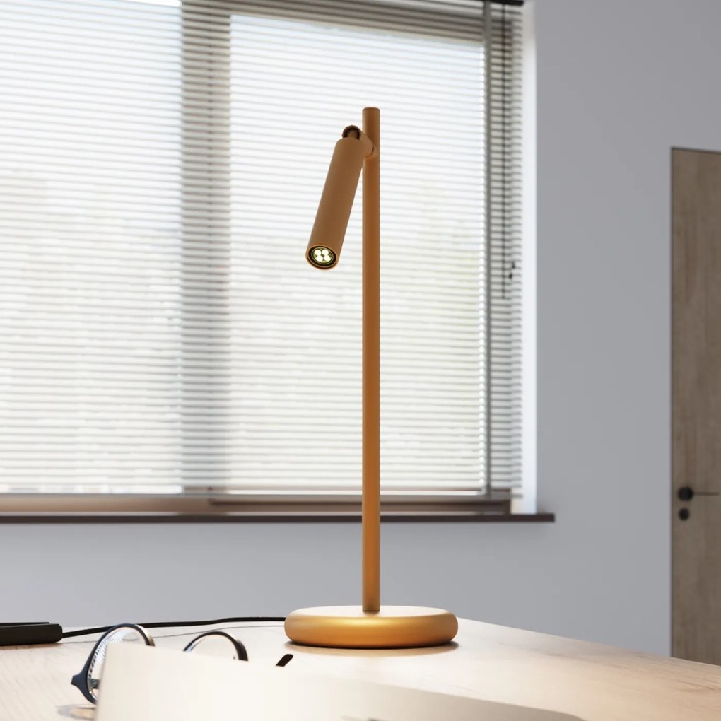 Stolní lampa Pastelo, 1x zlaté kovové stínítko
