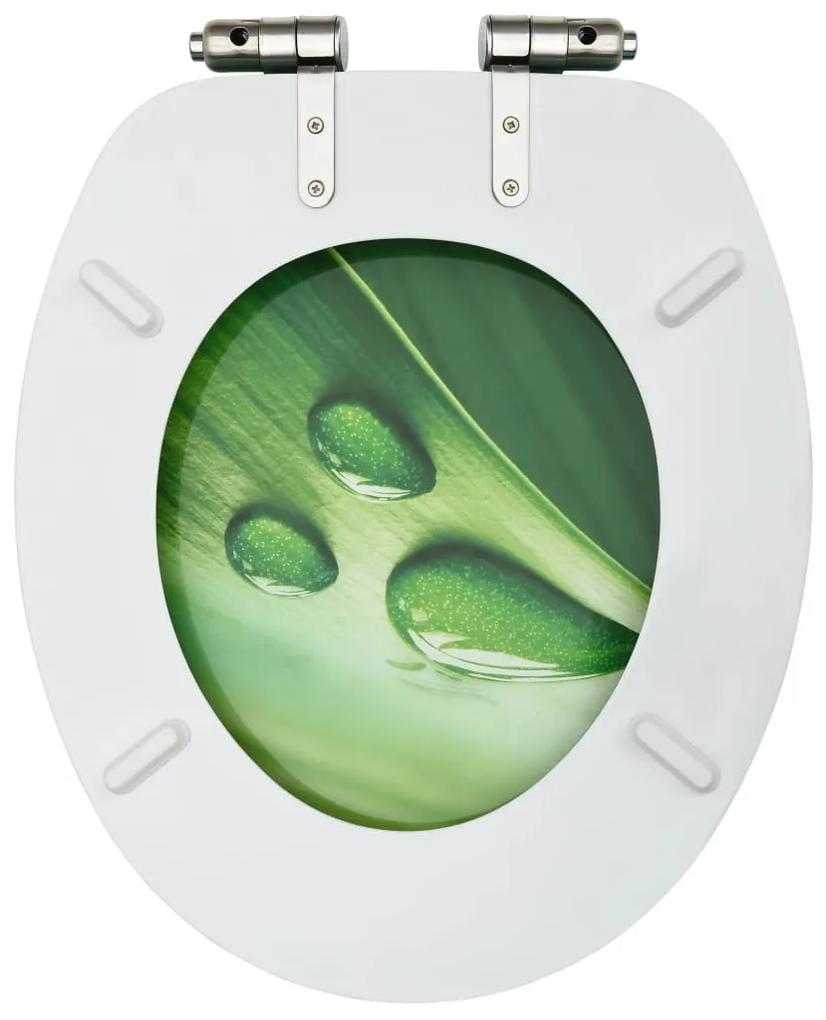 vidaXL WC sedátka s funkcí pomalého sklápění 2ks MDF zelená kapka vody