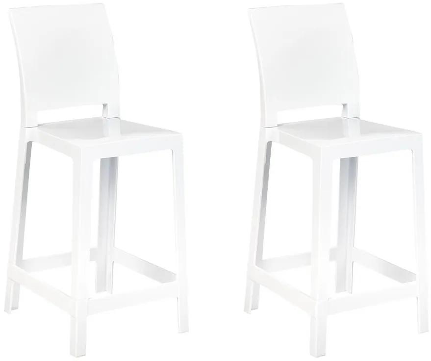 Sada 2 barových židlí  bílé WELLINGTON Beliani