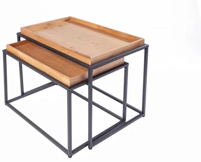 Sada konferenční stolek ze 2 dubových vaniček / 39718