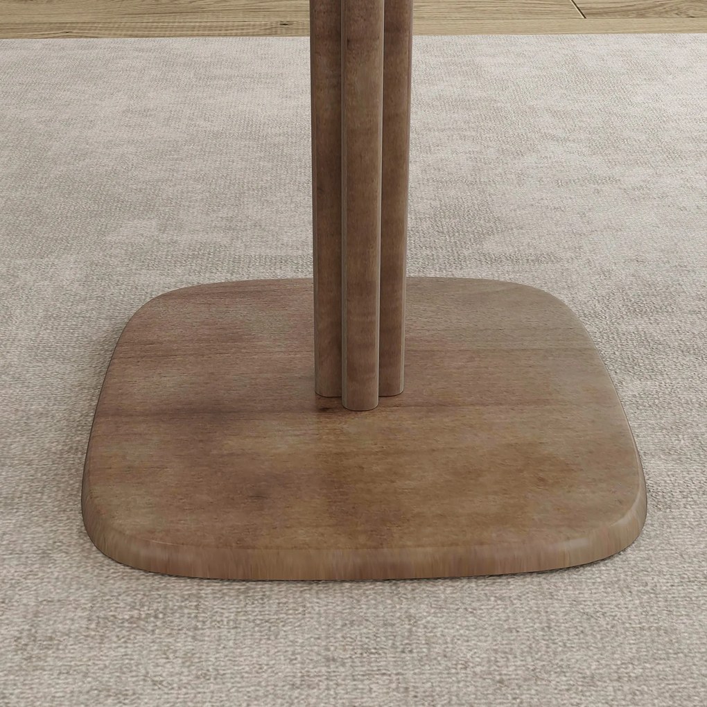 HOMCOM Jídelní stůl pro 4 osoby moderní design kuchyňský stůl s dřevěným povrchem, 70 x 70 cm, hnědý