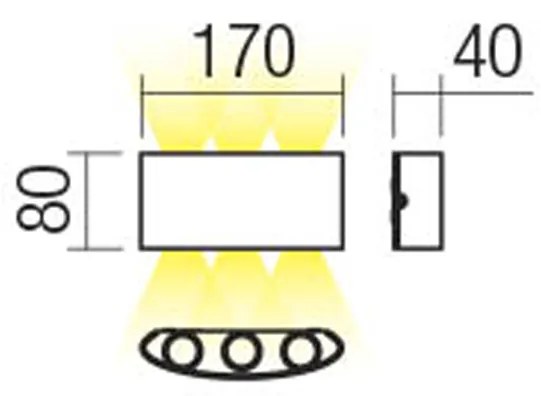 Redo 90227 nástěnné LED svítidlo Fabo tmavě hnědé, 6W, 3000K, 17cm