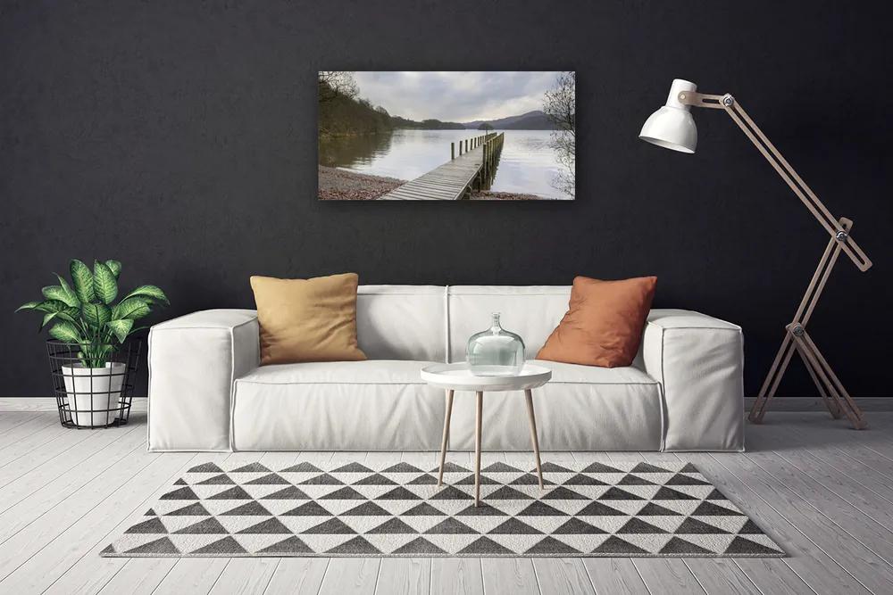 Obraz na plátně Jezero Architektura Most 140x70 cm
