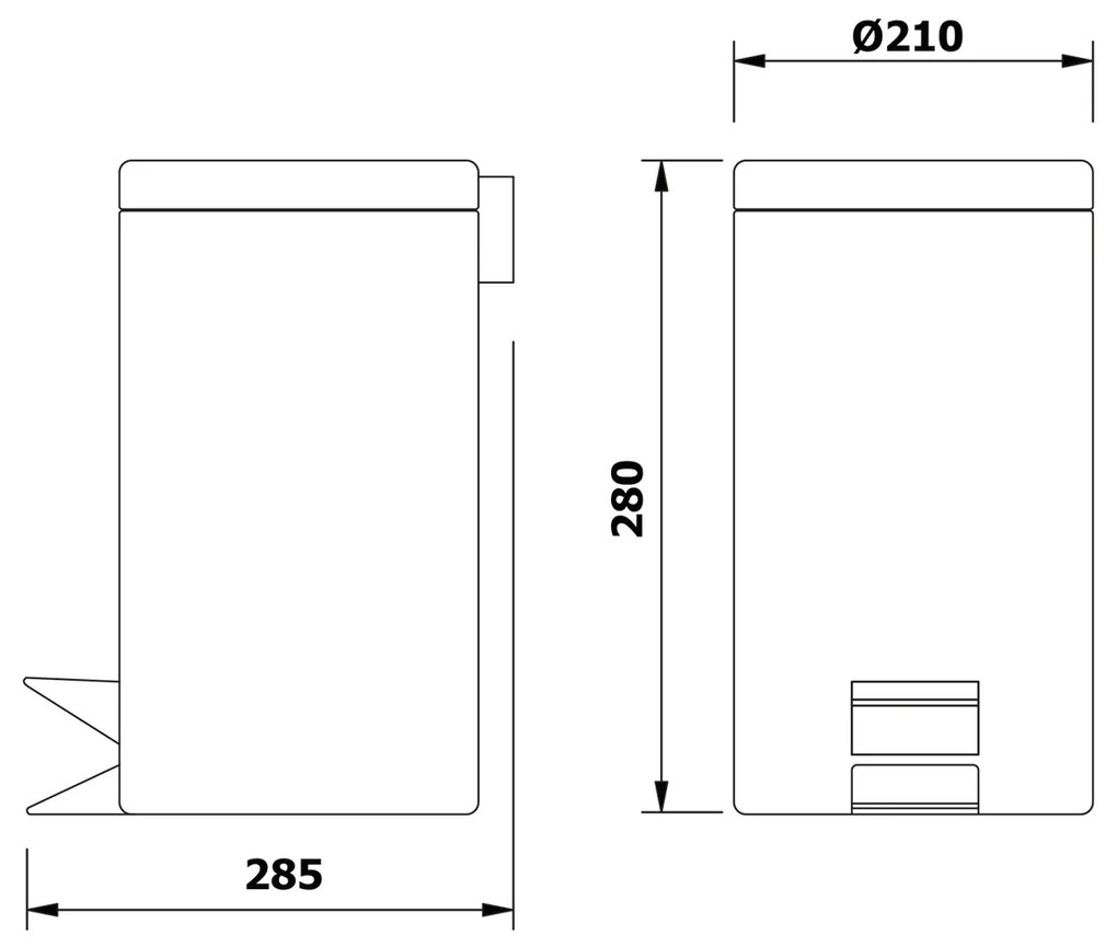 AQUALINE 27105 Simple line odpadkový koš kulatý 5 l, nerez