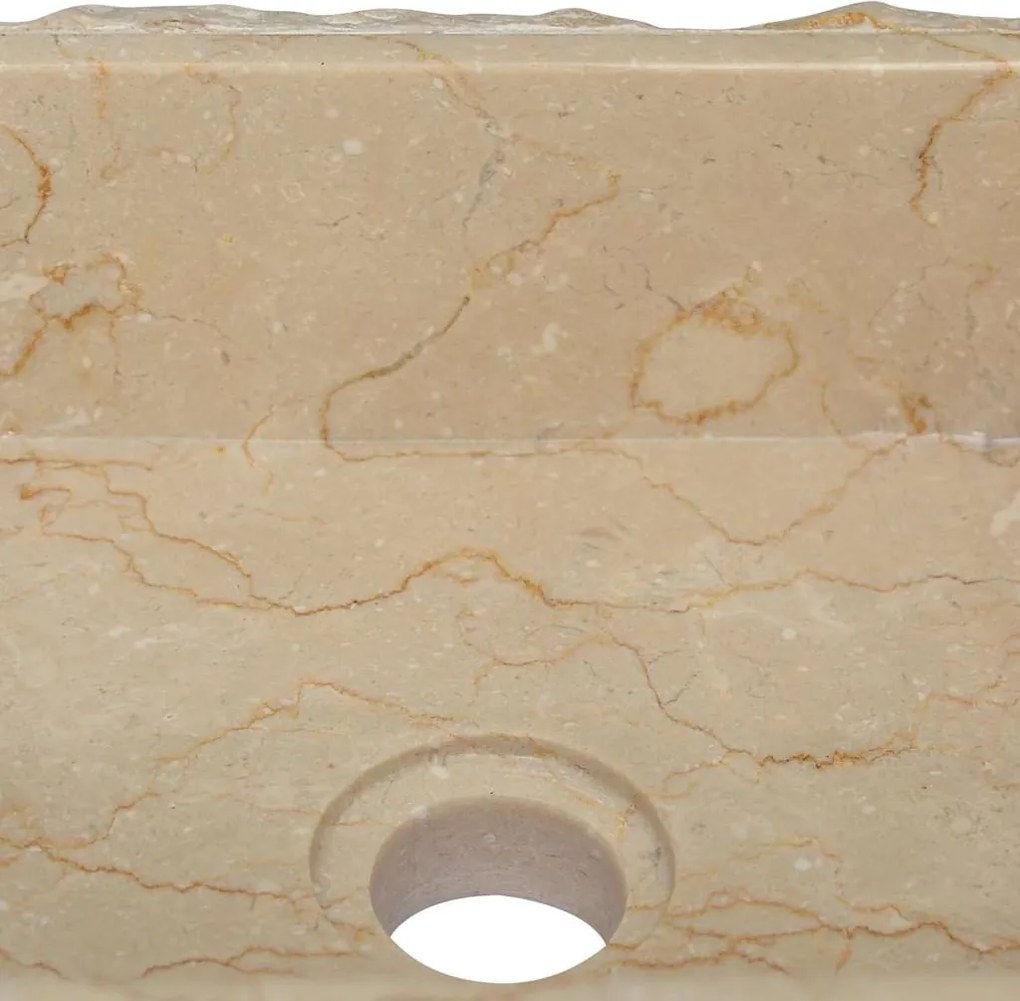 Umyvadlo krémové 30 x 30 x 13 cm mramor 149174