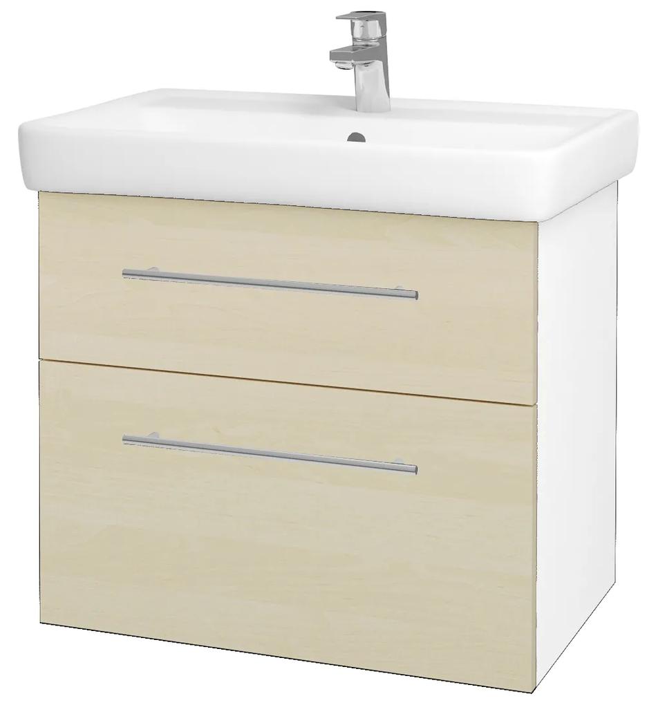 Dřevojas Koupelnová skříň Q MAX SZZ2 70 Varianta: N01 Bílá lesk / Úchytka T04 / N07 Stone