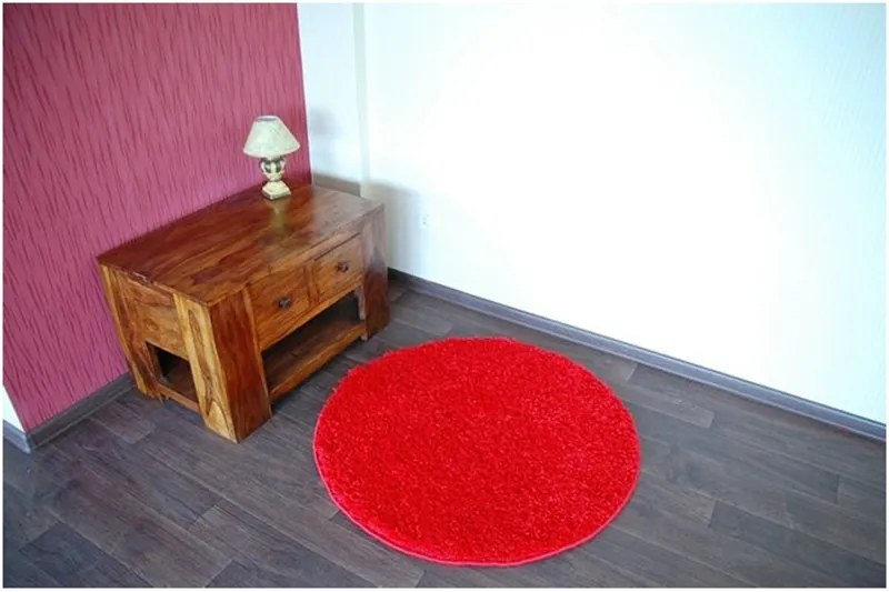 Koberec kruh SHAGGY červený - 170 cm kruh