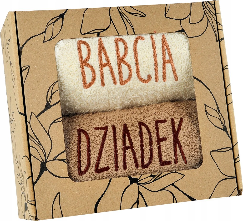 2 x Ručníky Den Prarodičů 50x100 Výšivka Hotový set Zabalený předem