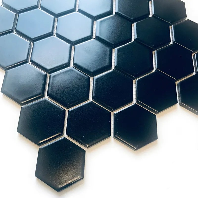 FIN Keramická mozaika černá Mozaika HEX5 Black Mat 5,1x5,9 (28,1x32,5) cm - AMH13317