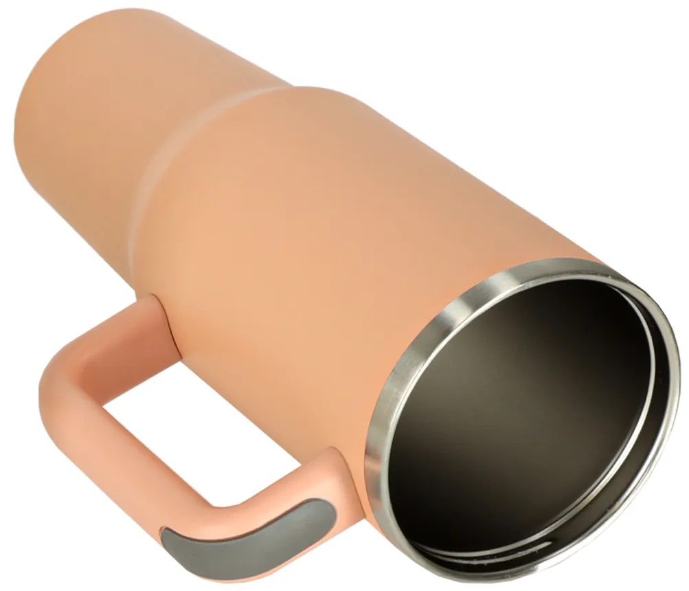 Creative Corner Termohrnek s brčkem a rukojetí termoska 1200ml pudrově růžový