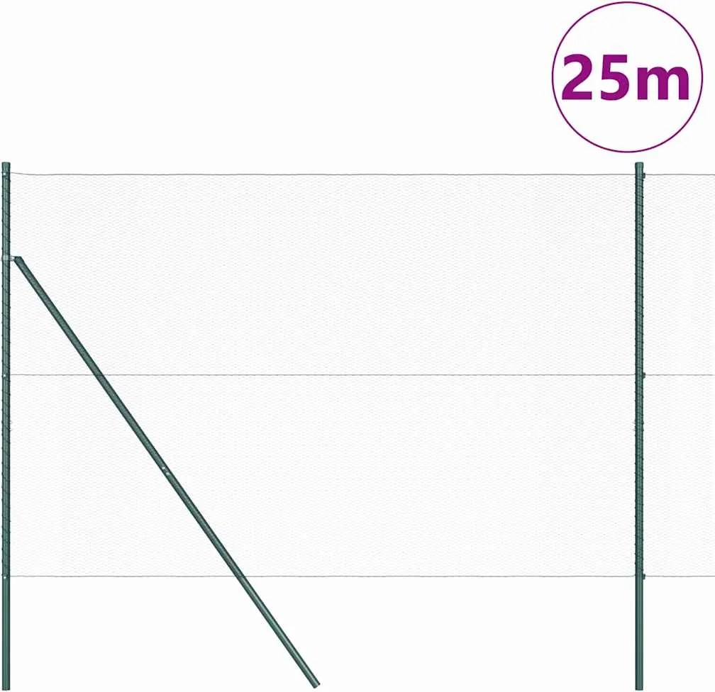 Hexagonální kotvení plotu 25 x 1,5 m Ocel potažená PVC Zelená 3352684