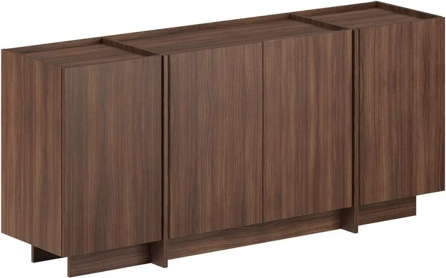 Komoda v dekoru ořechu s dírou na kabely v tmavě přírodní barvě 180x80x45 cm Dorma – Kalune Design
