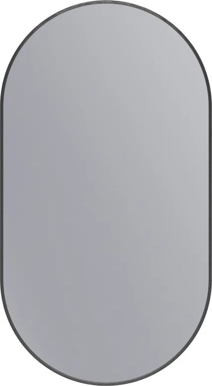 Erga Oval, oválné zrcadlo 55x100cm, černý rám, ERG-V01-OVAL-5510-BK