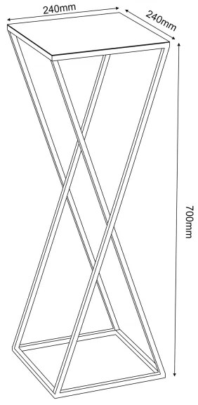 Stojan na květiny 70x24 cm černá