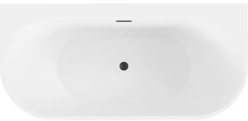 Mexen Oval+, volně stojící vana ke stěně 170 x 80 cm, bílá lesklá, černá matná, 52681708000-70