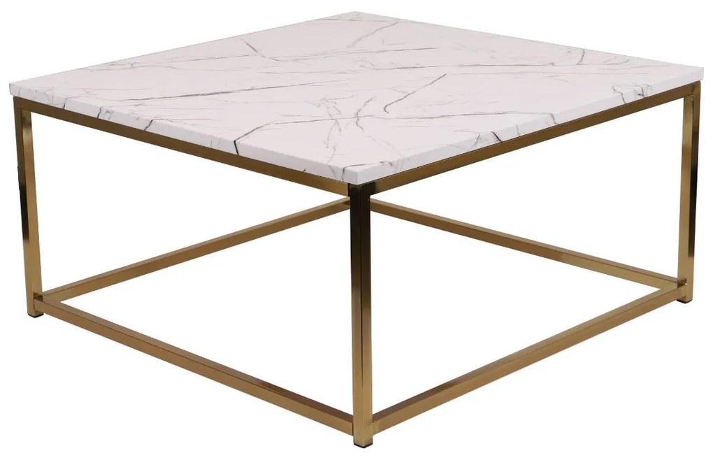 Konferenční stůl Prado white/gold