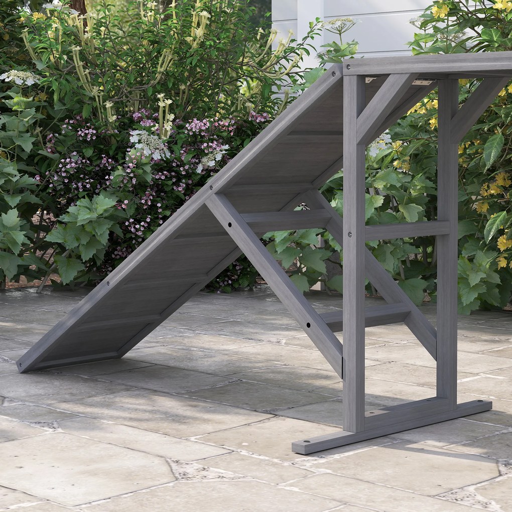 Agility lávka pro psy s bezpečnostní tyčí protiskluzový povrch odolný proti povětrnostním vlivům agility vybavení do 40 kg 335x55x60 cm šedá