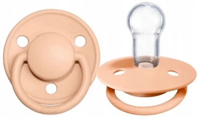 BIBS DE LUX - Silikonový dudlík, 0 - 36 m, broskvový