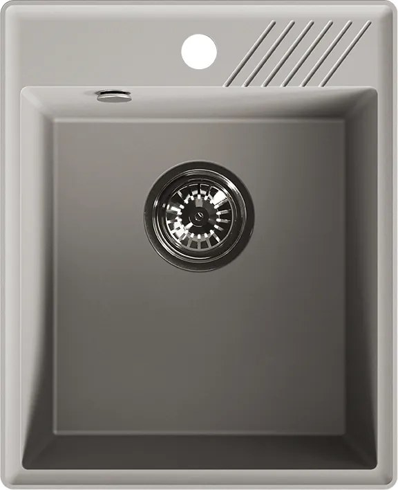Laveo Hub, 1-komorový granitový dřez 394x485x204 mm, šedá, LAV-SPH_510Y