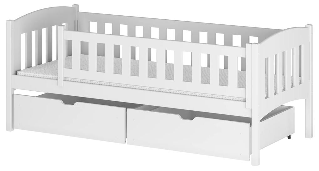 Dětská postel 90 cm Gussie (s roštem a úl. prostorem) (bílá). 1012845
