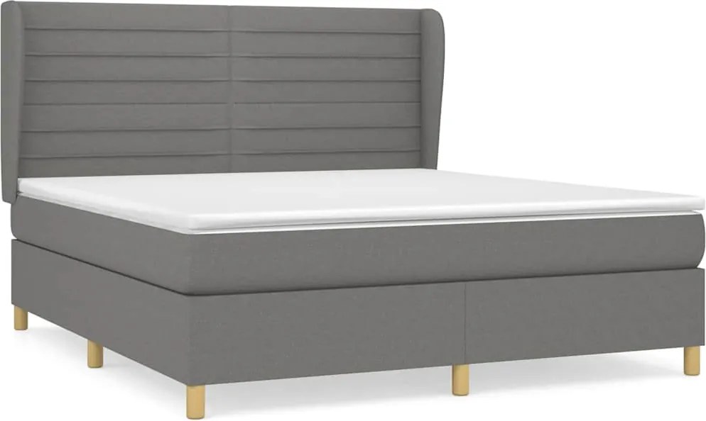 Box spring postel s matrací tmavě šedá 160x200 cm textil 3128614
