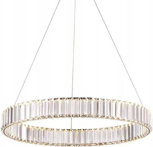Bohemia Brass 60 Al – Led křišťálový lustr s kroužkem, 60 cm, mosaz