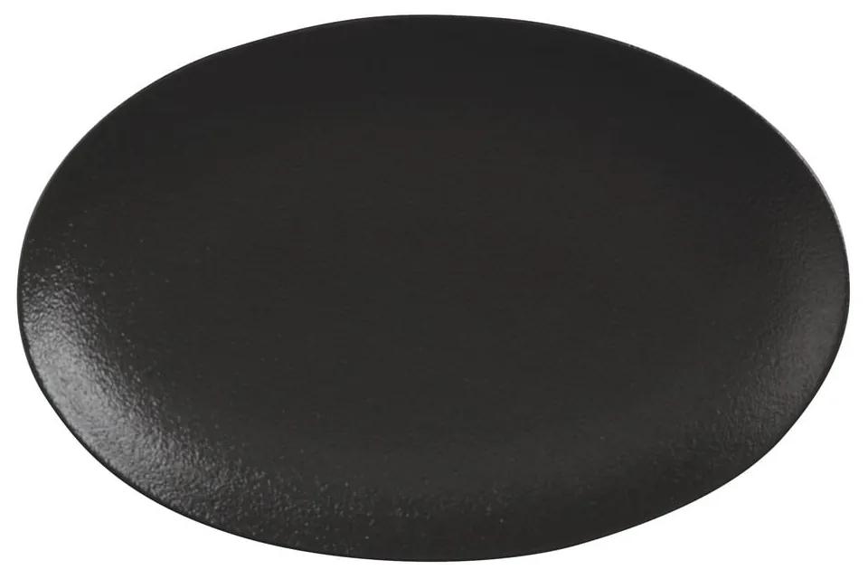 Černý keramický talíř Maxwell &amp; Williams Caviar, 25 x 16 cm