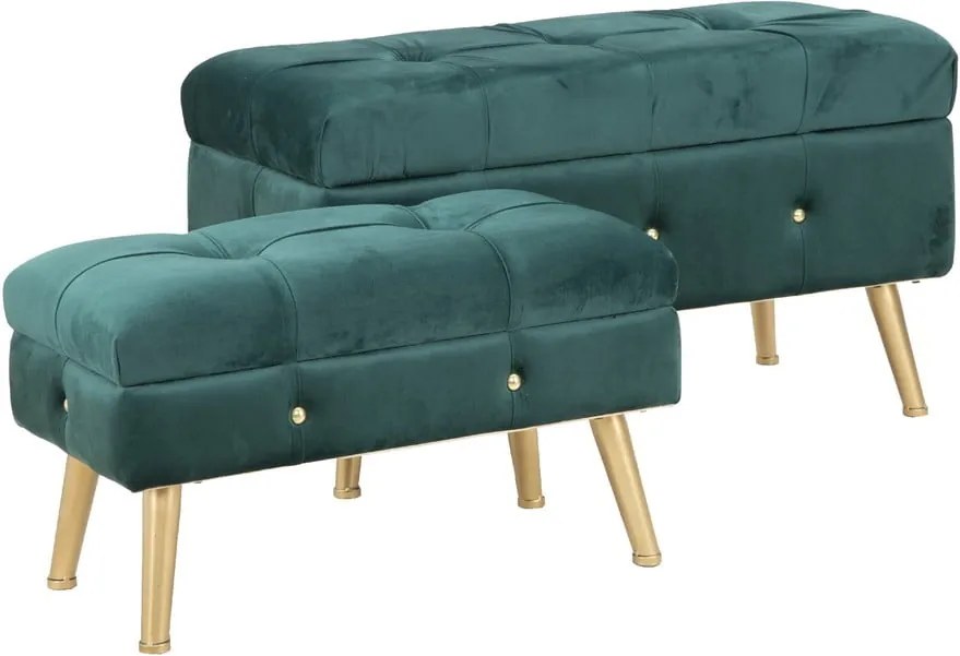 Set lavice a podnožky s úložným prostorem v zelené barvě Mauro Ferretti Blam