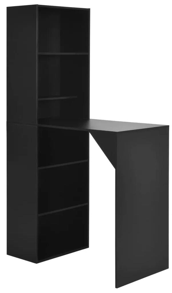 280228 vidaXL Barový stůl se skříní černý 115 x 59 x 200 cm