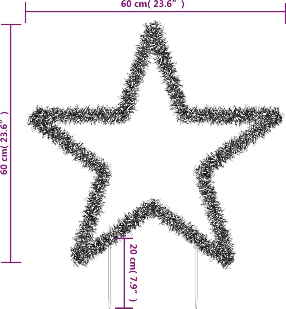 vidaXL Vánoční světelná dekorace s hroty Hvězda 80 LED diod 60 cm [357725] Barva: Zelená