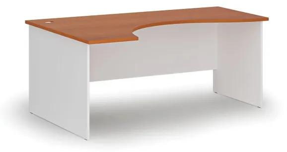 Ergonomický kancelářský pracovní stůl PRIMO WHITE, 1800 x 1200 mm, levý, bílá/třešeň