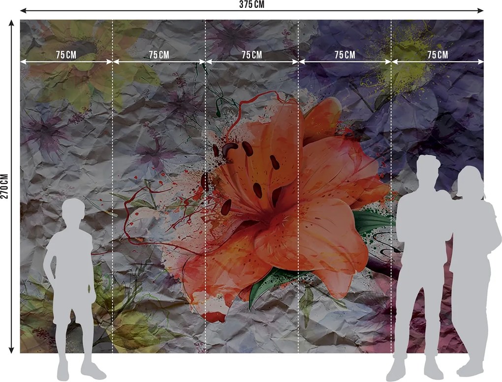 Fototapeta na míru Květiny na Papíře | Vliesová fototapeta na zed' | DFTNXXL1223