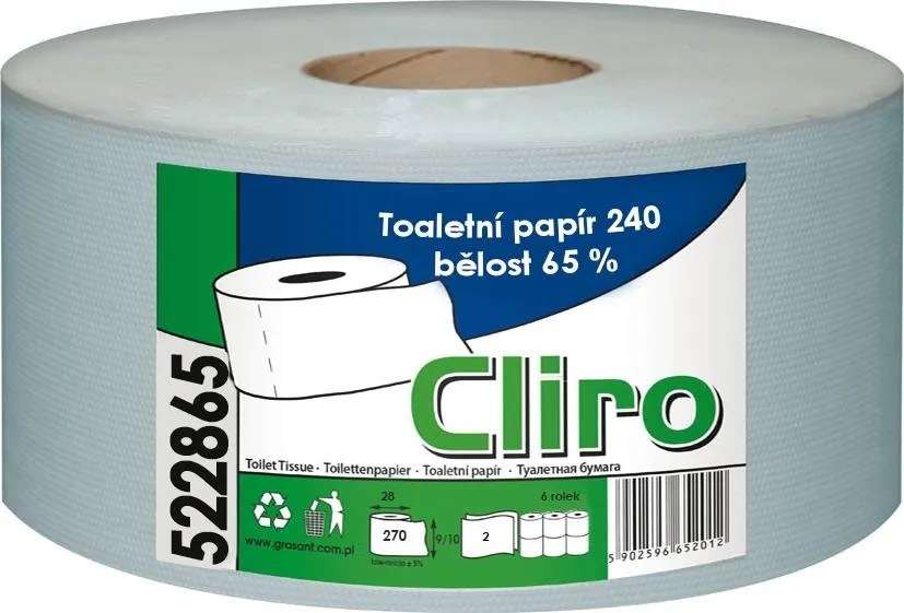 Qualitop Toaletní papír Jumbo Cliro 280 6 kusů