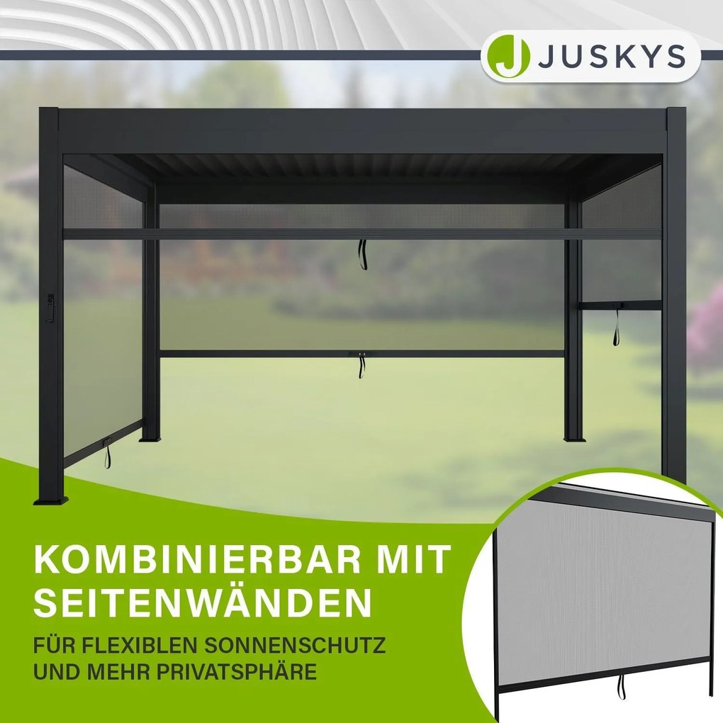 Juskys Lamelová pergola Tahiti 3 × 4 m s boční stěnou 4 m