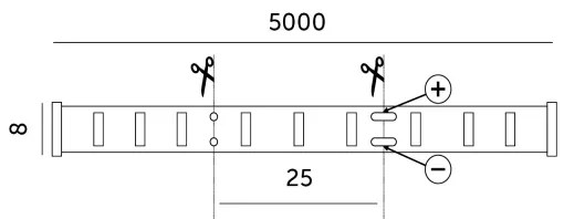 LED Pásek LED/50W/12V 5 m 3000K IP65