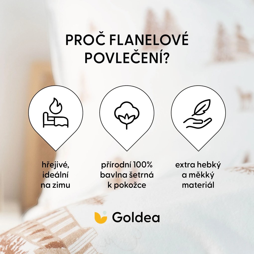 Goldea flanelové povlečení - beskydy 140 x 200 a 70 x 90 cm
