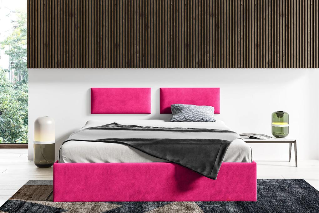 Eka Čalouněná postel Lucy - 180x200 cm Barva látky Trinity: (2323) Tmavá růžová, Úložný prostor: Bez úložného prostoru
