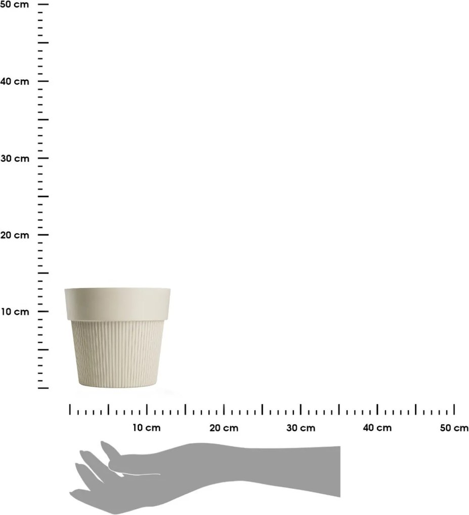 PLASTOVÝ KVĚTINÁČ SILVA LINE 14,5X13 CM BÉŽOVÁ
