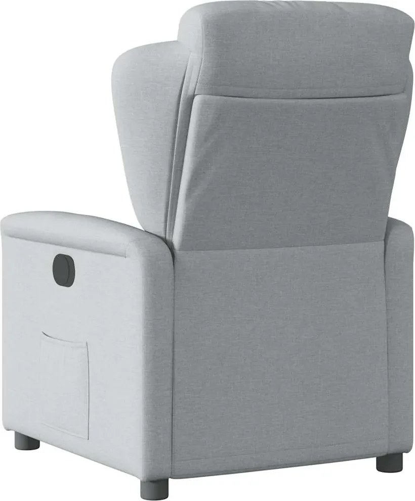 Elektrické polohovací křeslo světle šedé textil 3303114