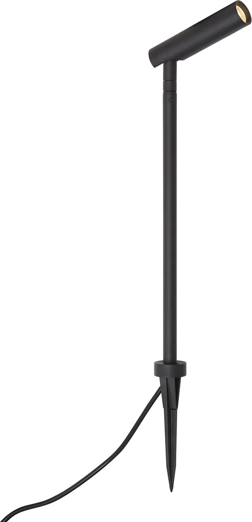 Moderní zahradní reflektor 12V černý 10 cm vč. LED IP65 - Voltaire Lino