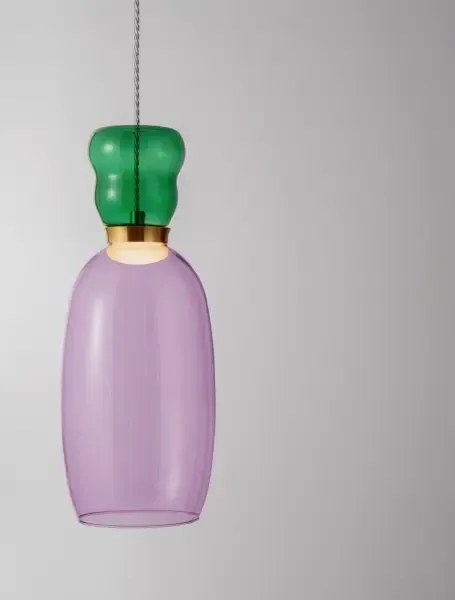 Designový lustr Pluma fialová