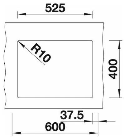 Blanco Subline 340/160 U InFino Granitový dřez s vaničkou bez odkapu, 55,5x46cm, bílá, spodní montáž, 523552