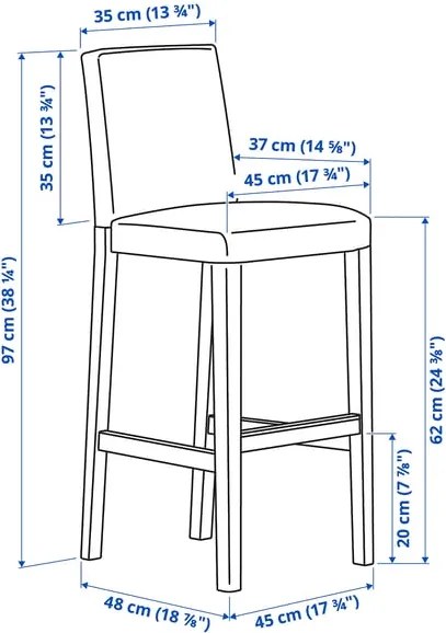BERGMUND Barová stolička s opěrkou, vzor dub/Gunnared šedá, 62 cm
