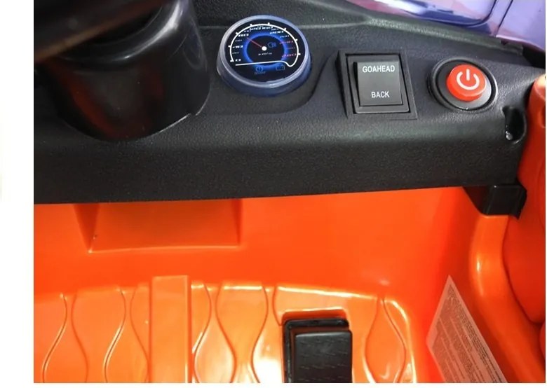 LEAN CARS Elektrické autíčko HL1638 pro děti LED MP3 ovladač oranžové