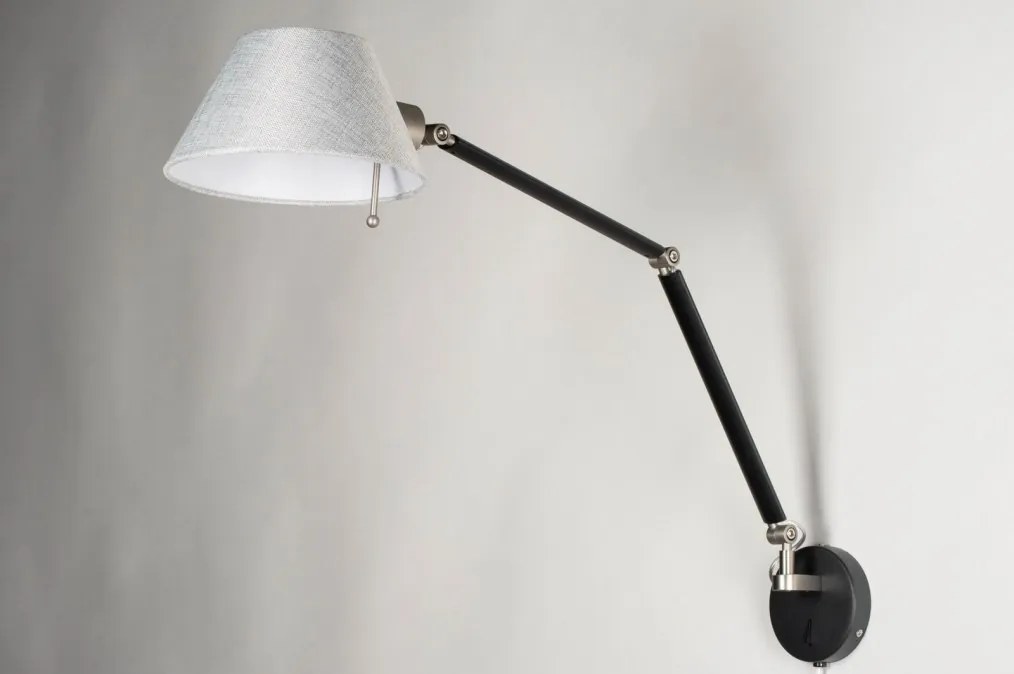 Nástěnné designové svítidlo s ramenem Snap Wall Charlenne Black and Grey